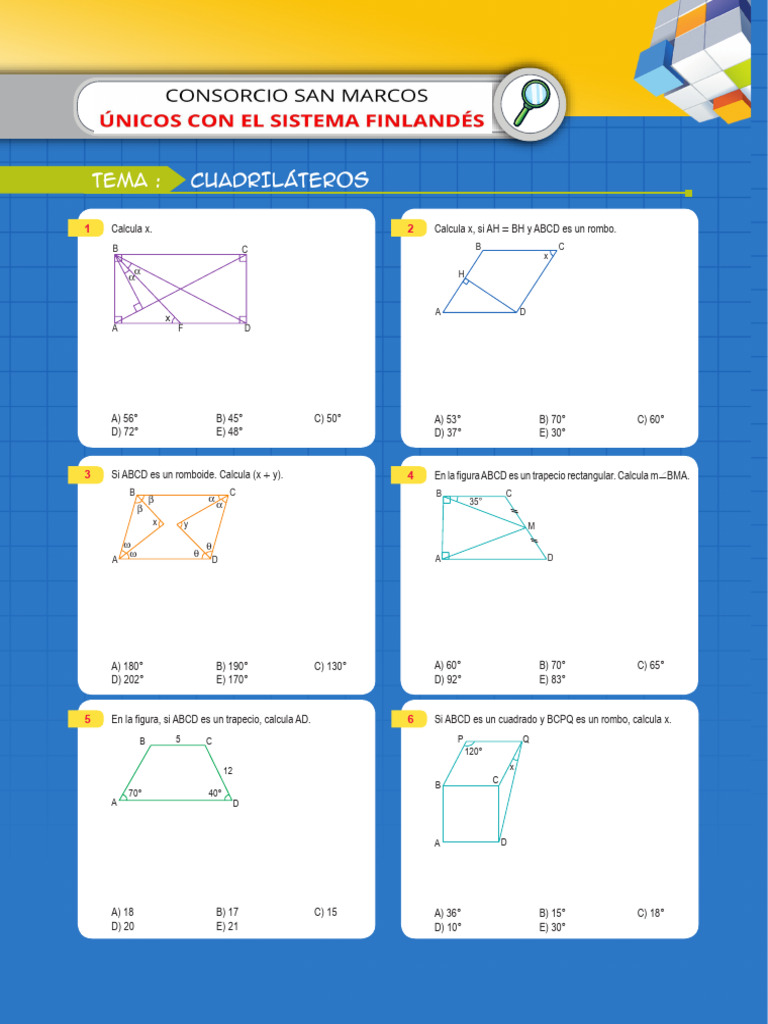 4 Cuadrilateros | PDF | Matemática Elemental | Geometría del plano euclidiano