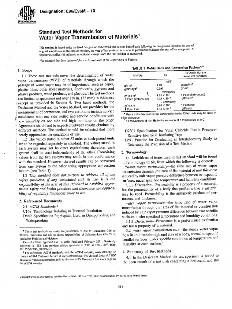 Astm E96 | PDF