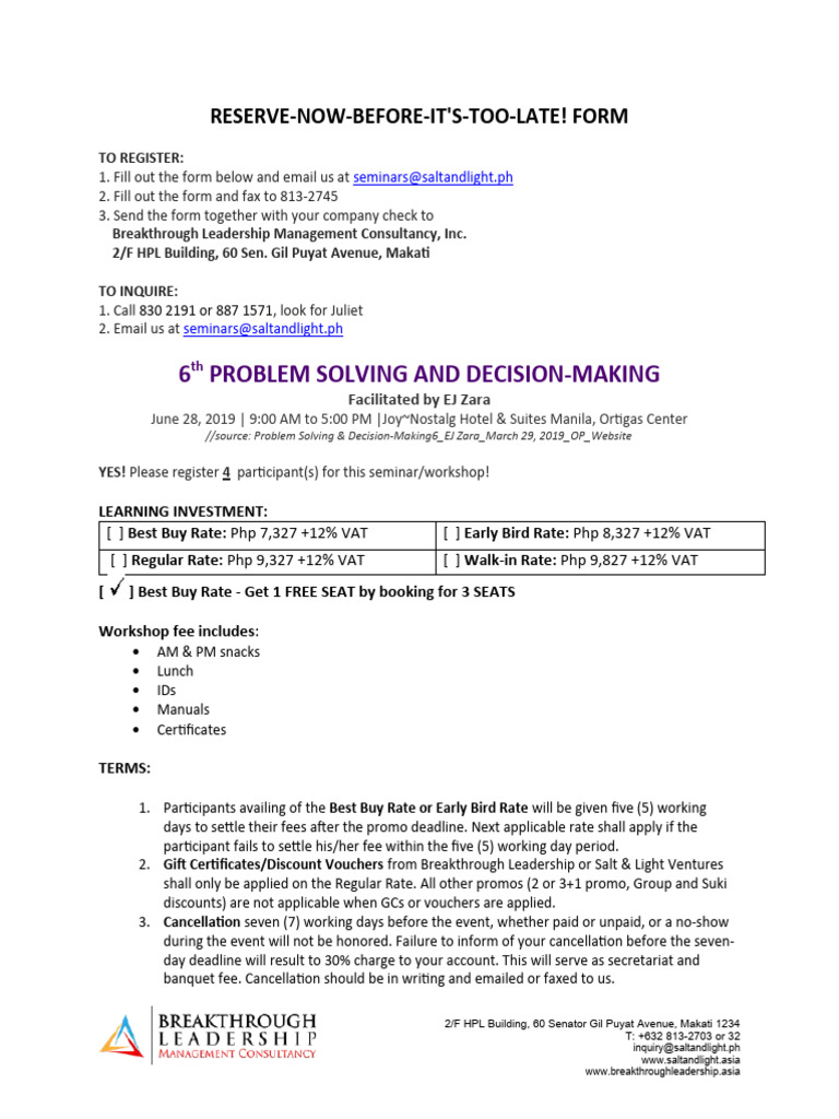 Program Outline - Problem Solving - Updated Attendees | PDF | Value Added Tax | Banks