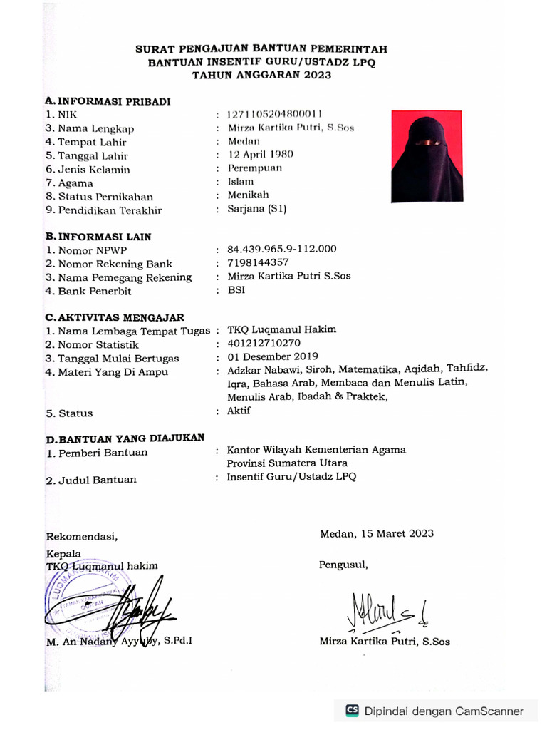 Contoh LPJ Sikap | PDF
