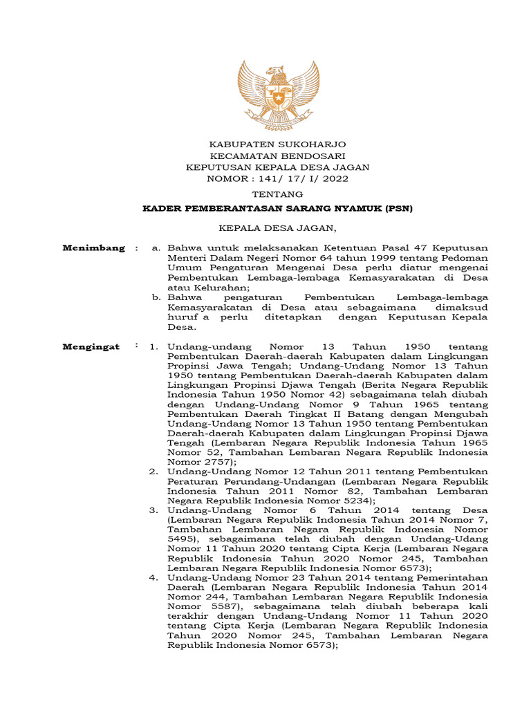 Kader PSN Desa Jagan 2022 | PDF
