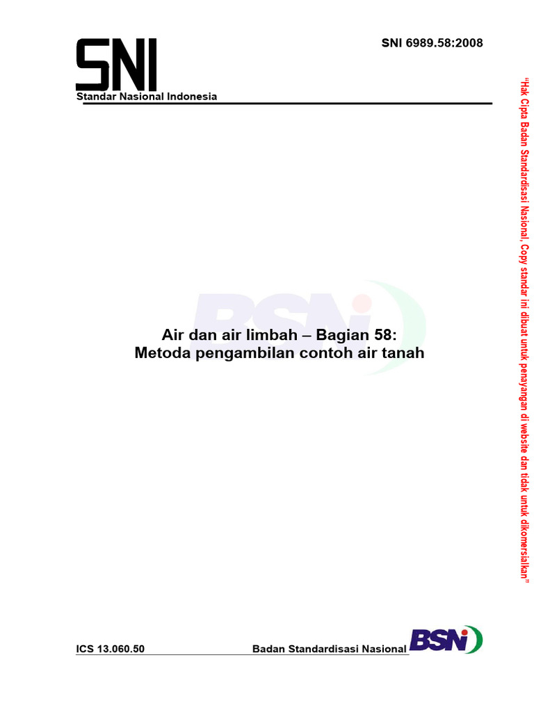 Metode Pengambilan Contoh Air Tanah | PDF