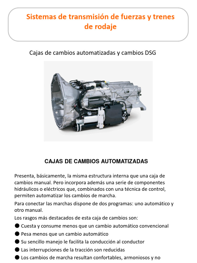 Cap - 08 Cajas de Cambio Automatizadas y DSG 22-23 | PDF | Embrague | Transmisión automática