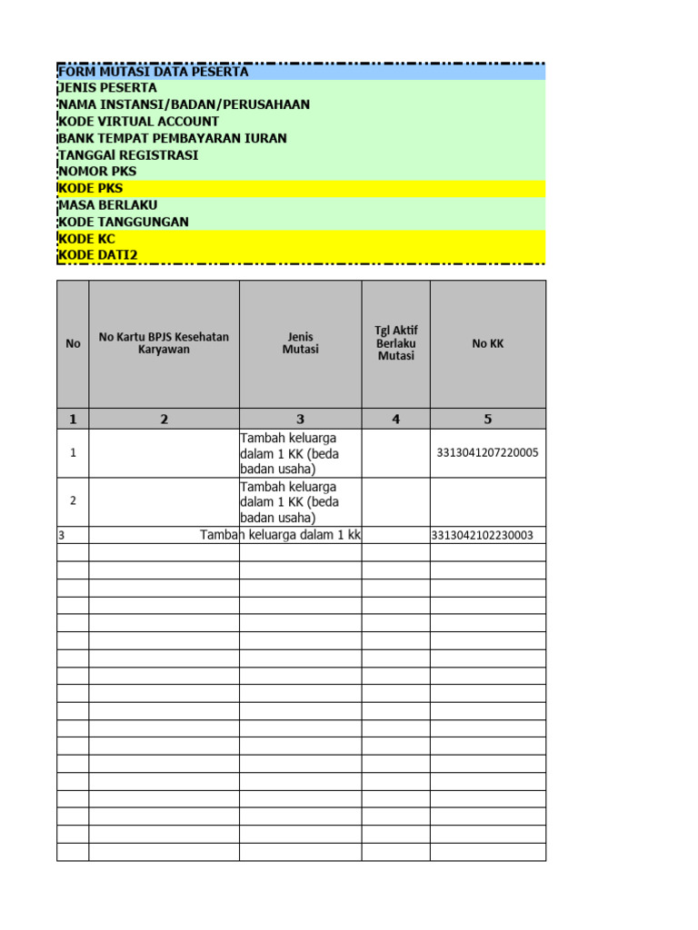 All Format Mutasi Data | PDF
