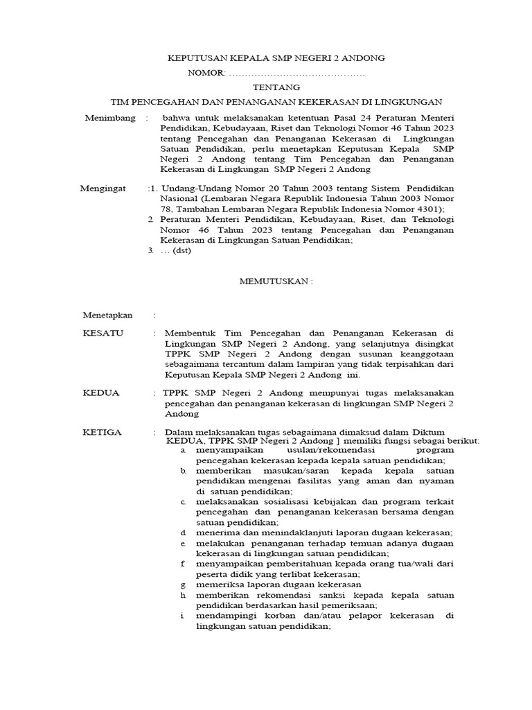 Contoh SK TPPK | PDF | Sains & Matematika