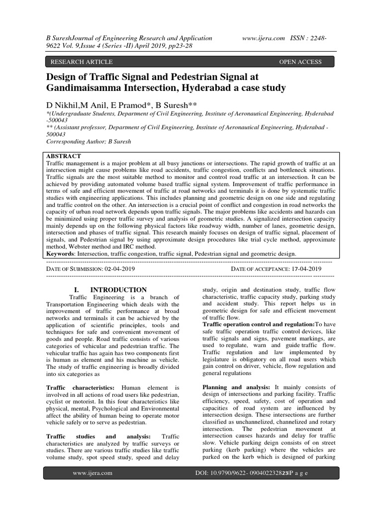 Design of Traffic Signal and Pedestrian Signal at Gandimaisamma ...