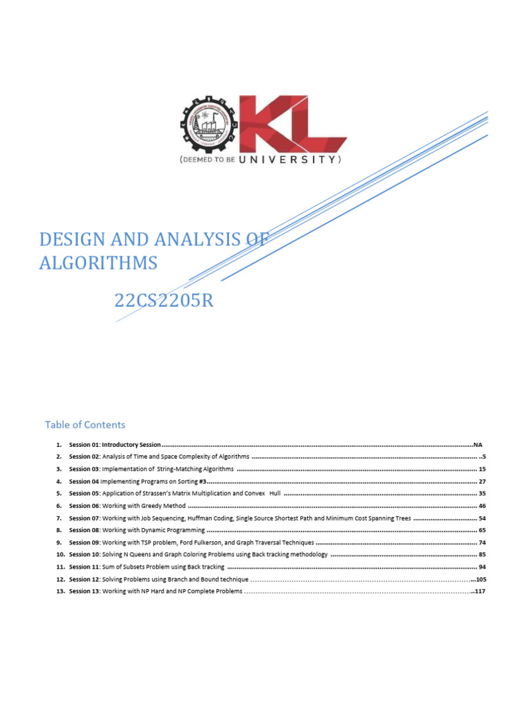 Daa Regular Practical Workbook Final | PDF | Dynamic Programming | Algorithms