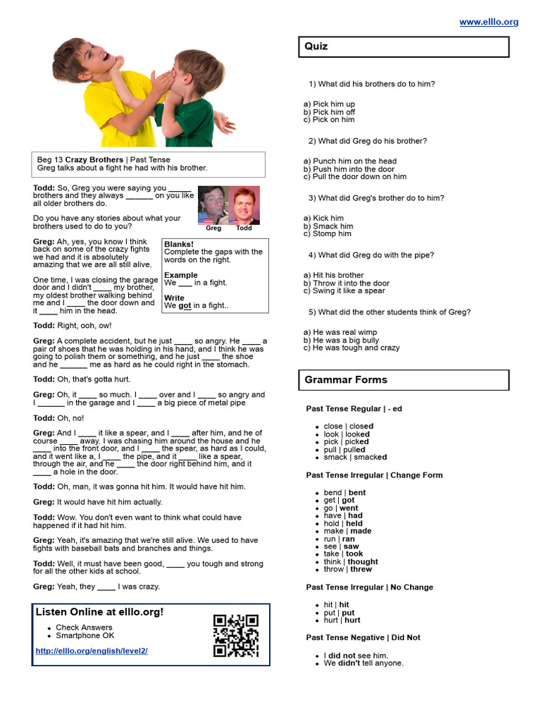 Elllo Beg 23 - Greg Todd - The Fight - Past Tense | PDF