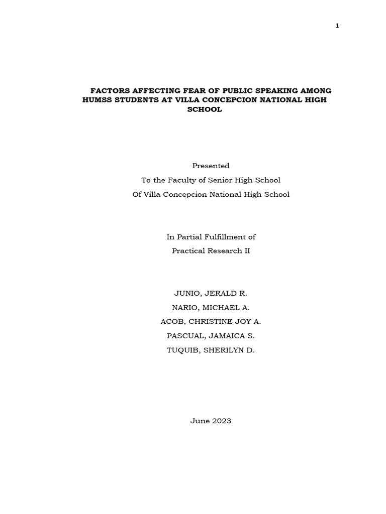 Research Paper | Download Free PDF | Anxiety | Public Speaking