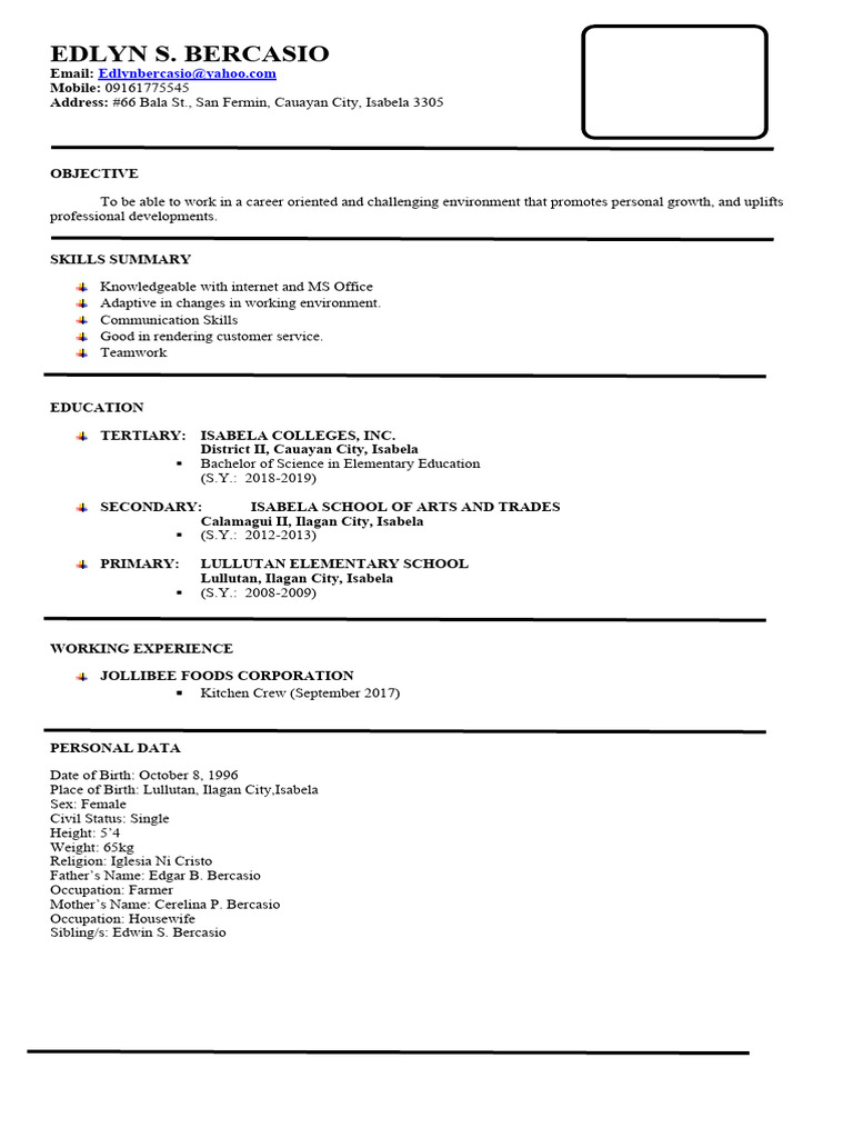 Resume Sample 2 | PDF | Wellness