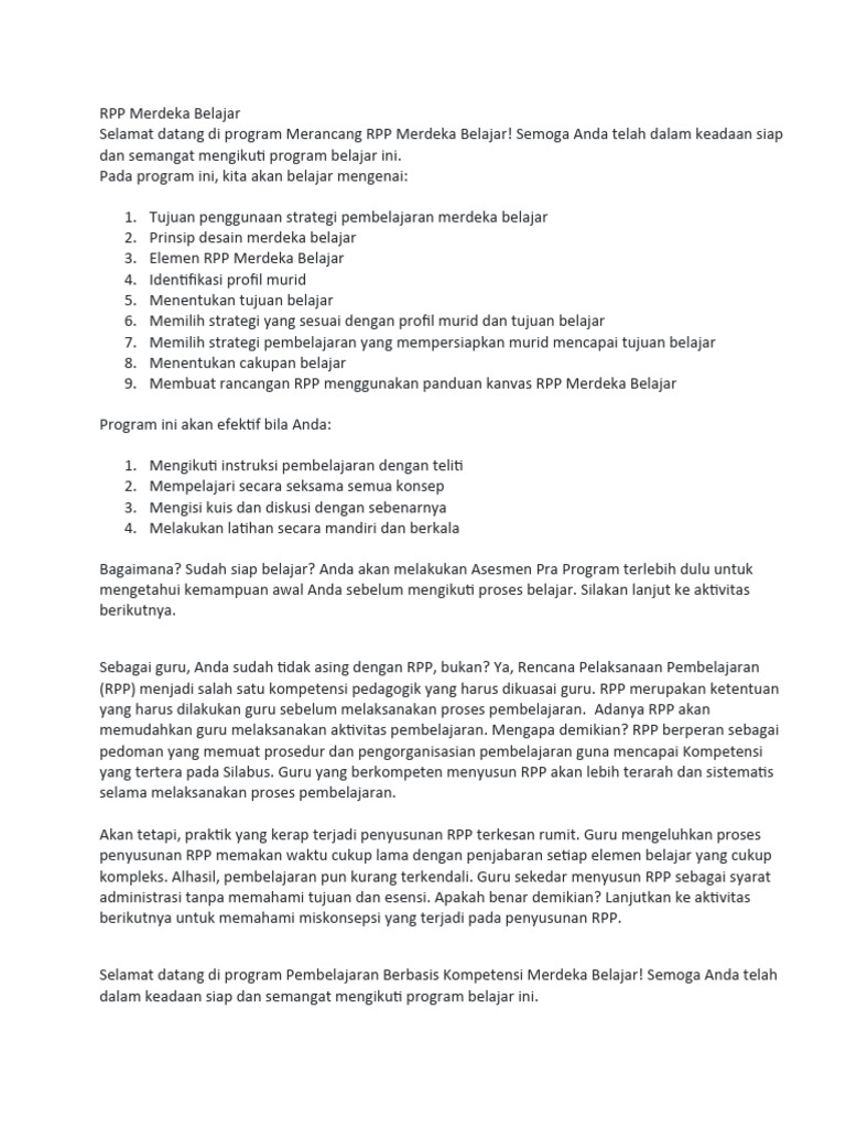 Merancang RPP Merdeka Belajar | PDF | Karier & Perkembangan