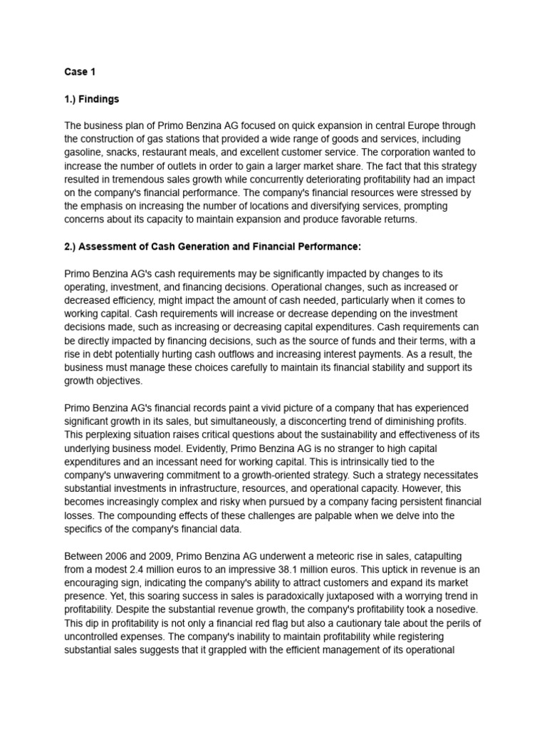 Case Study Pdf Working Capital Debt