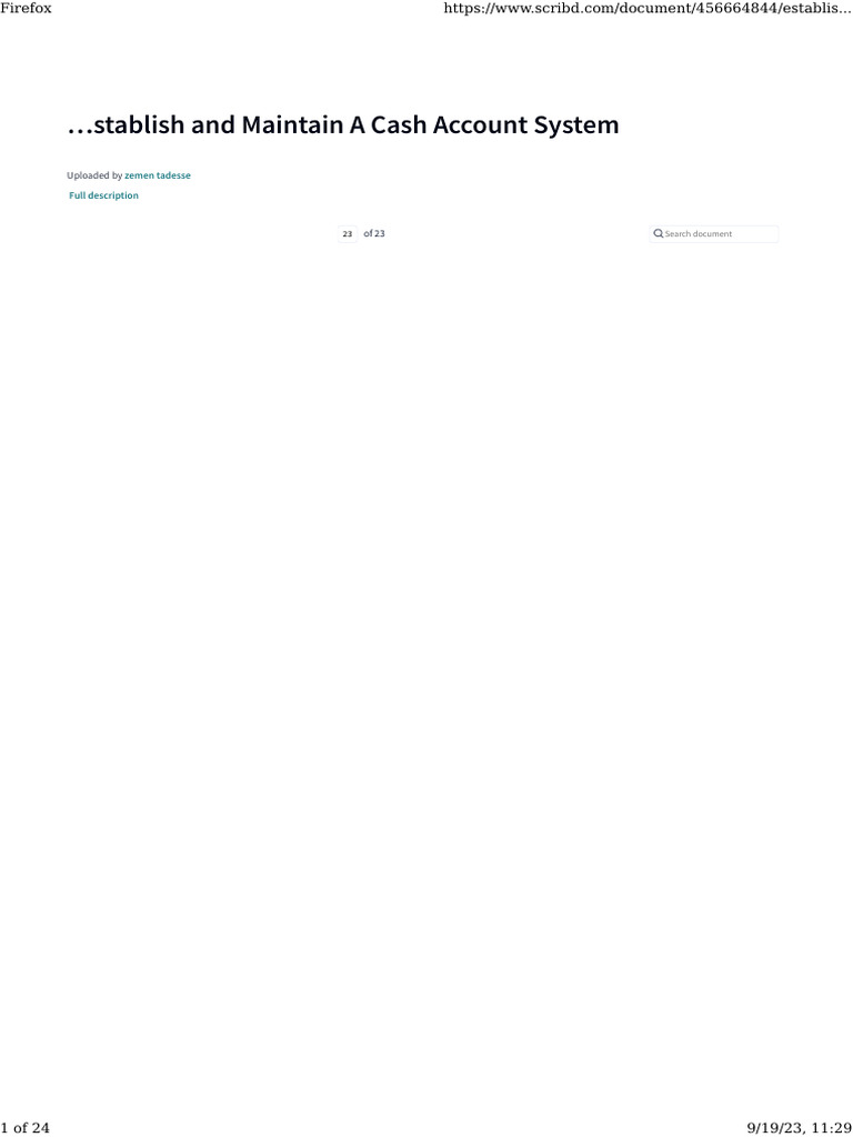 Establish and Maintain A Cash Account System - PDF - Cheque - Deposit Account | PDF