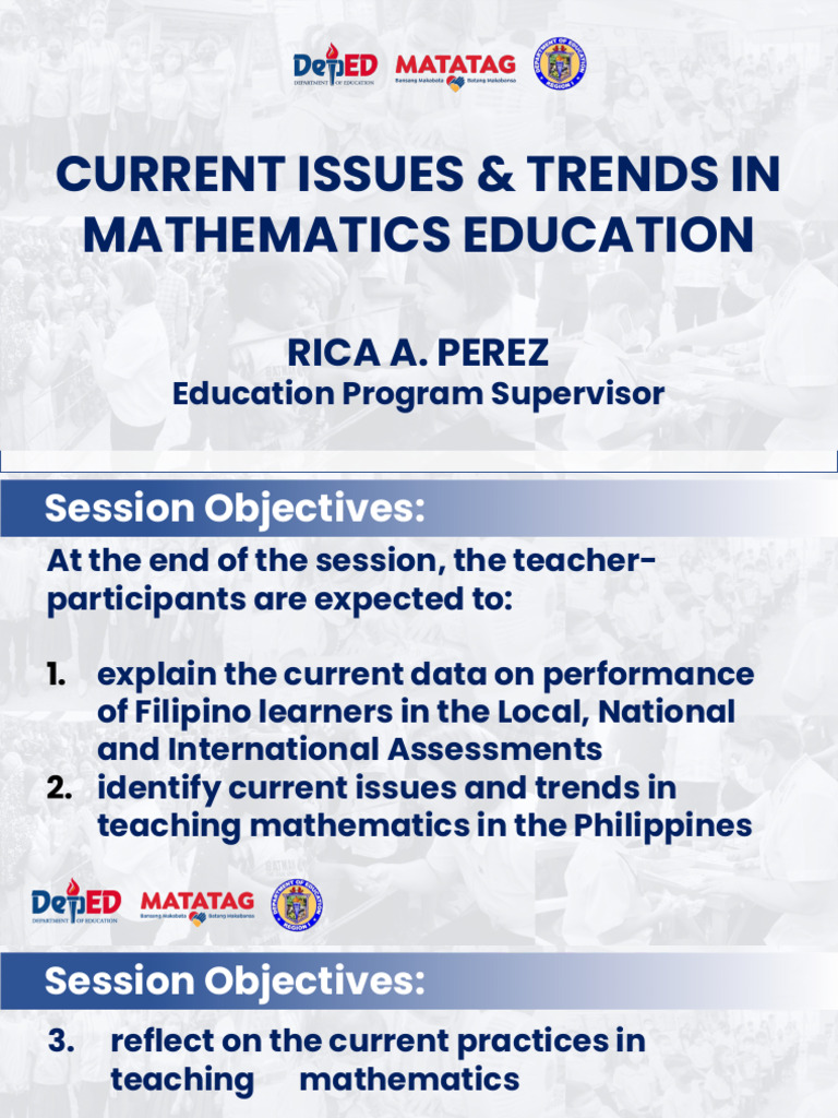 Session 1 Current Issues and Trends in Mathematics Education | Download ...