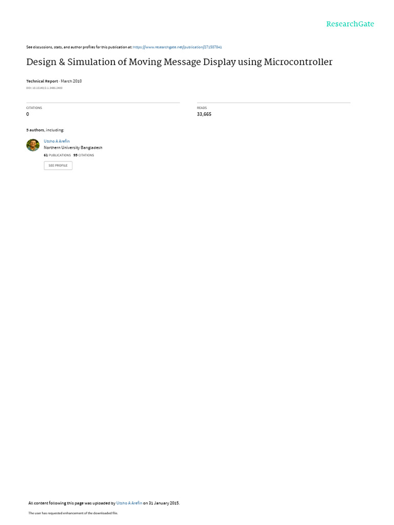 Design Simulationof Moving Message Displayusing Microcontroller | PDF | Microcontroller ...