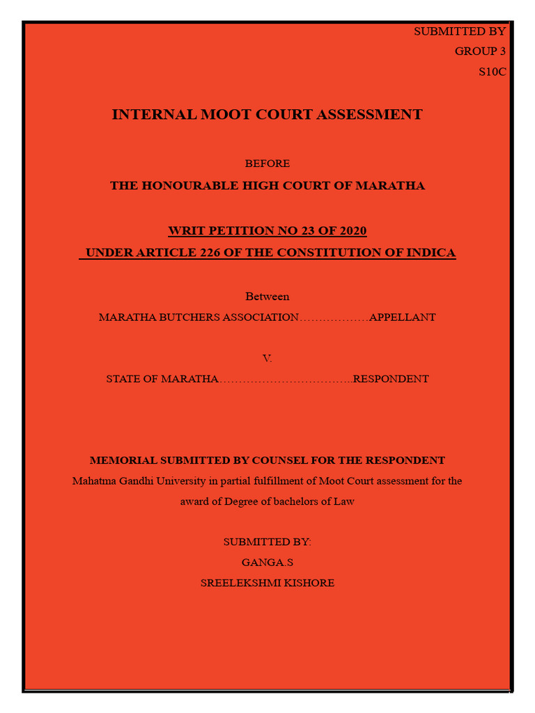 Moot 3 Final | PDF | Certiorari | Justice