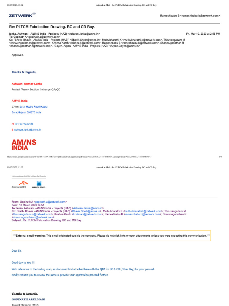 Approved QAP For AMNS Other Bays | PDF | Nondestructive Testing | Welding