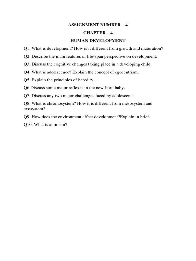 CBSE Class 11 Psychology Human Development Worksheet | PDF | Career ...