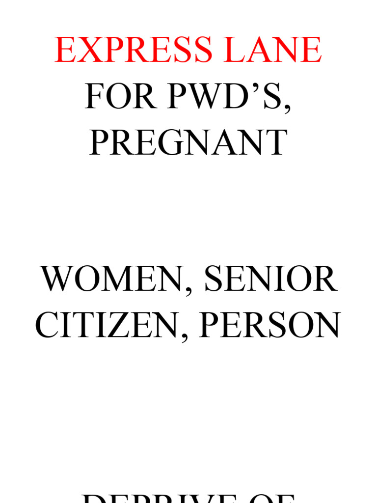 Express Lane For PWD | PDF