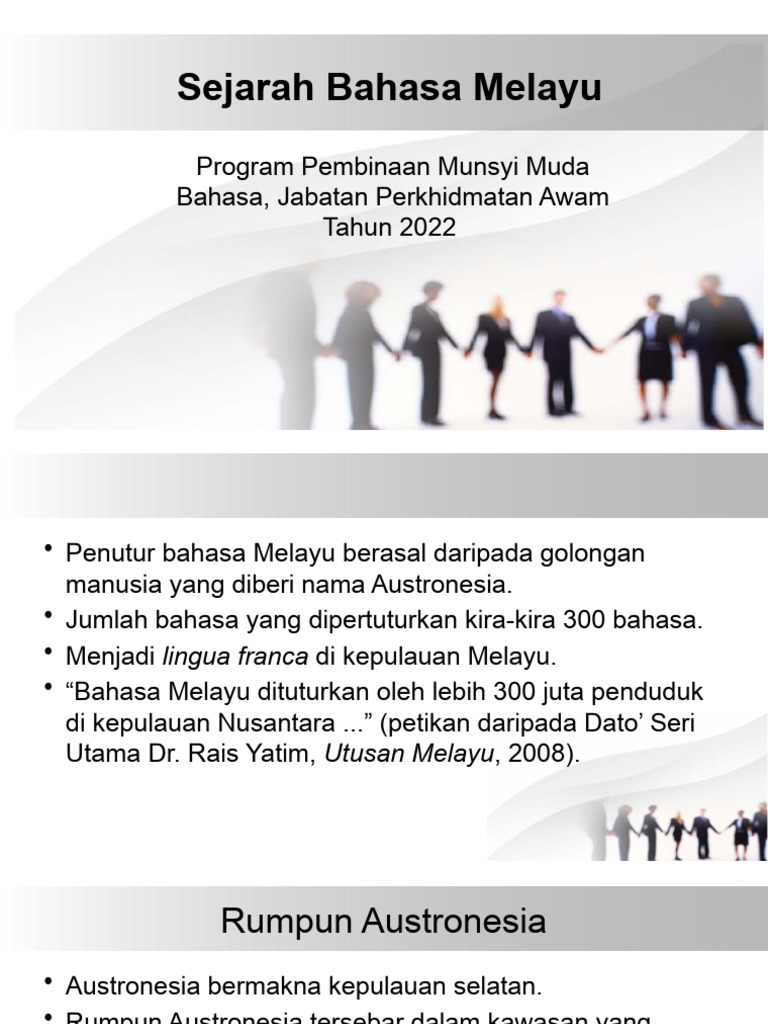 Sejarah Bahasa Melayu - PPTX - MMB JPA 2022 - TERKINI | PDF | Perjalanan | Kajian Bahasa Asing