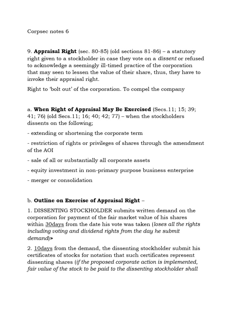Corp Sec Notes 5 | PDF | Stocks | Corporations