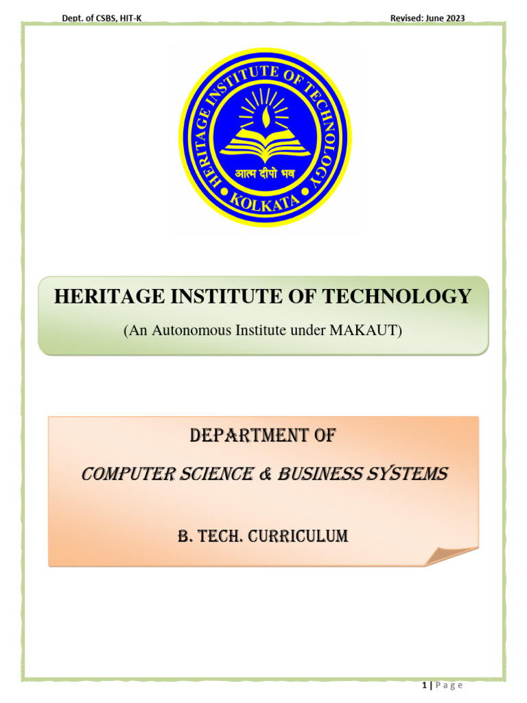 BTech CSBS UG Curriculam - 1st Yr Syllabus 2023 Onwards | PDF | Bipolar ...