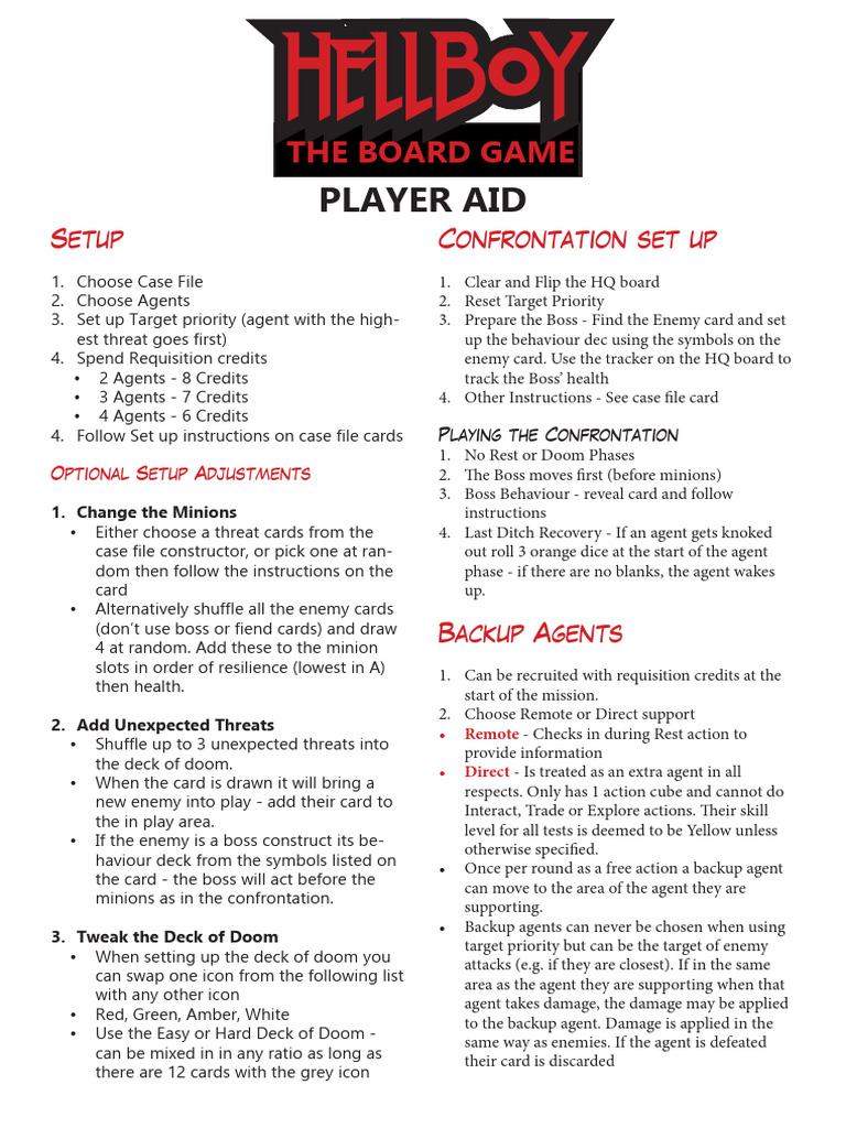Player Aid | PDF