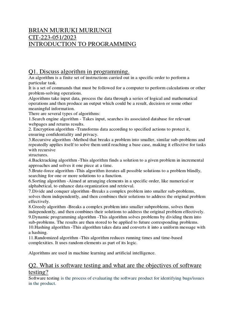 Programming Assign1 | PDF | Algorithms | Systems Theory