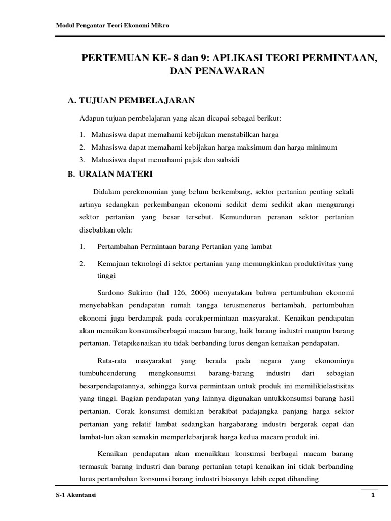 Ekonomi Mikro Pert.8 Dan 9 | PDF