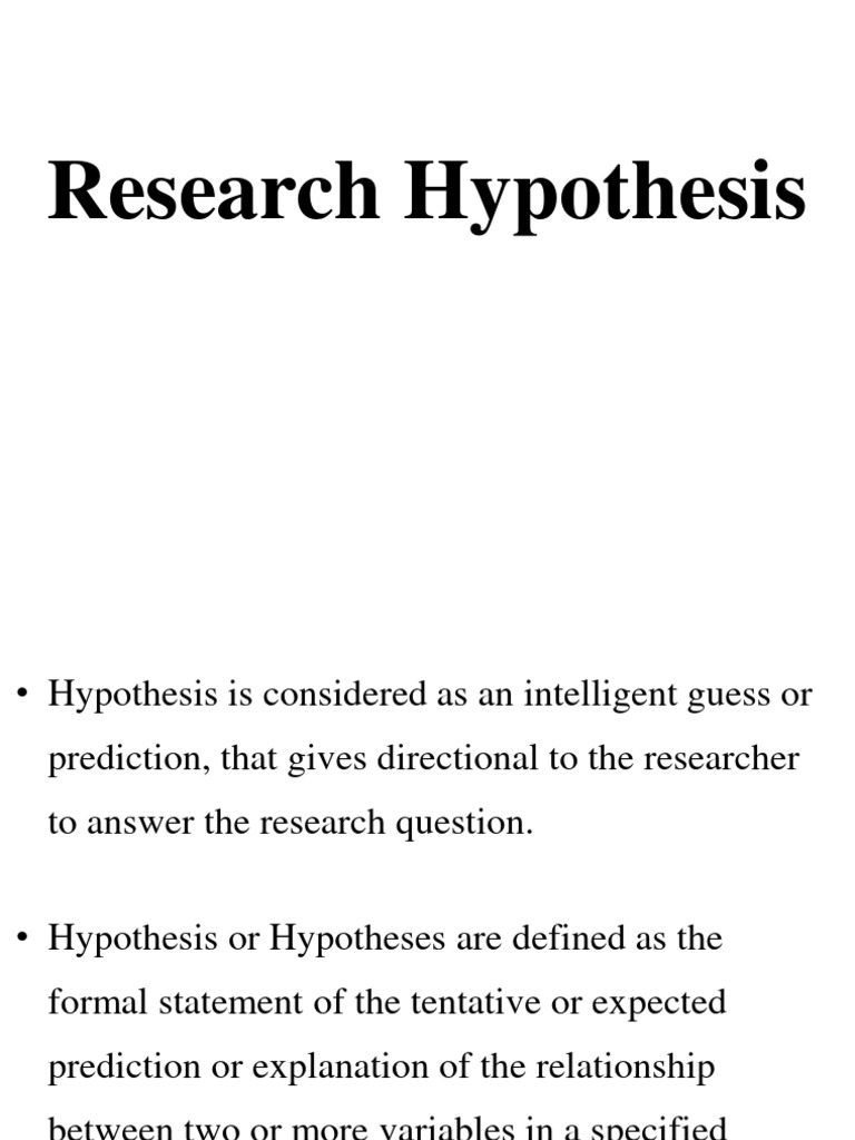 Research Hypothesis2 | PDF | Hypothesis | Science