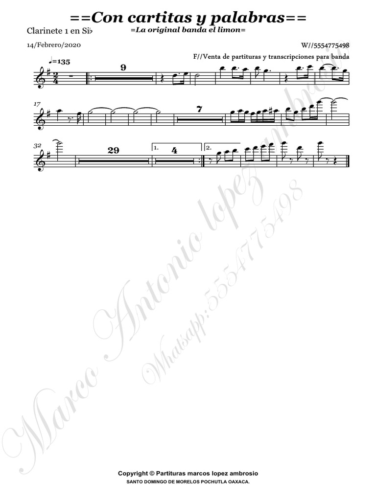 Con Cartitas Y Palabras - La Original Banda El Limon | PDF