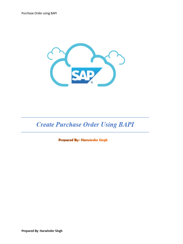 Create Purchase Order With Bapi Pdf Software Development Software