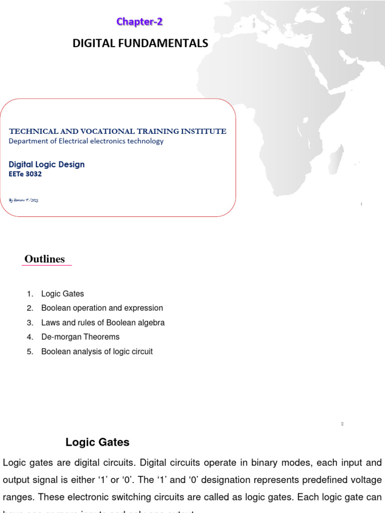 CH-2 Design Logics | PDF | Logic Gate | Boolean Algebra