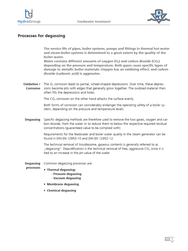 Processes For Degassing R4i1 en | PDF | Boiler | Water