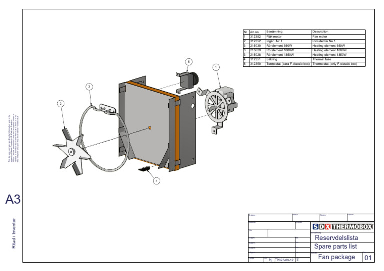 Fan Package Exploded View | PDF | Sustainable Building | Home Appliance