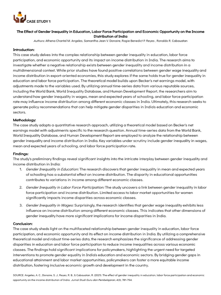 HUMSS Case Study 1 | PDF | Economic Inequality | Discrimination & Race ...