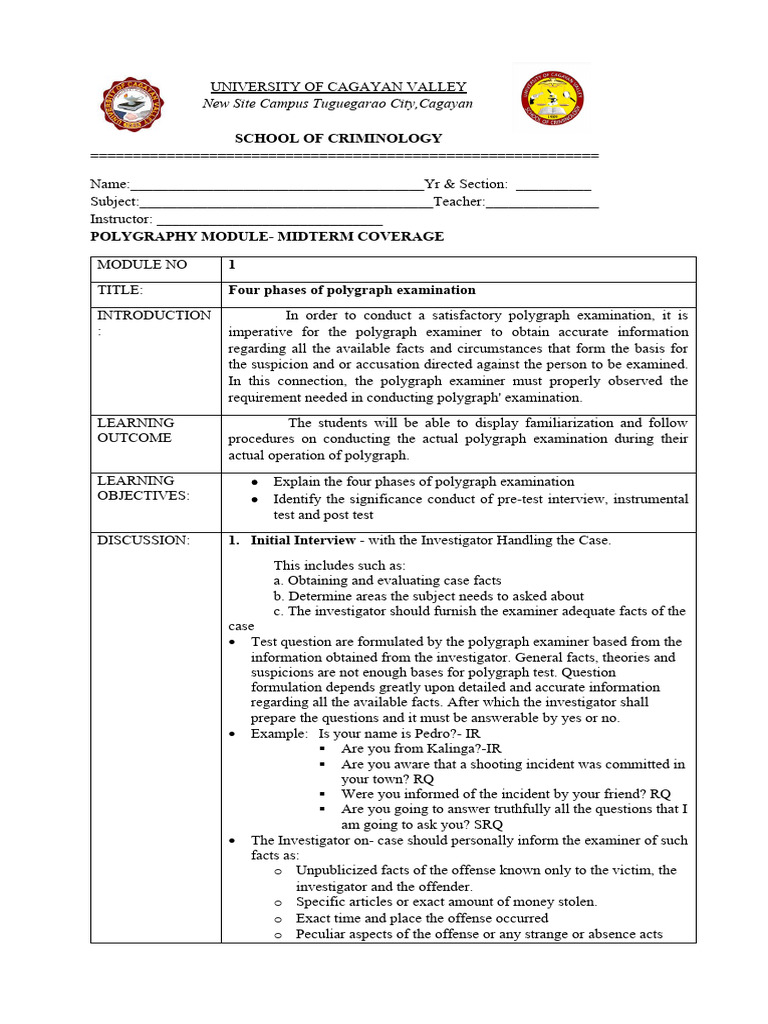 Forensic 5 Mid | PDF | Polygraph | Accuracy And Precision