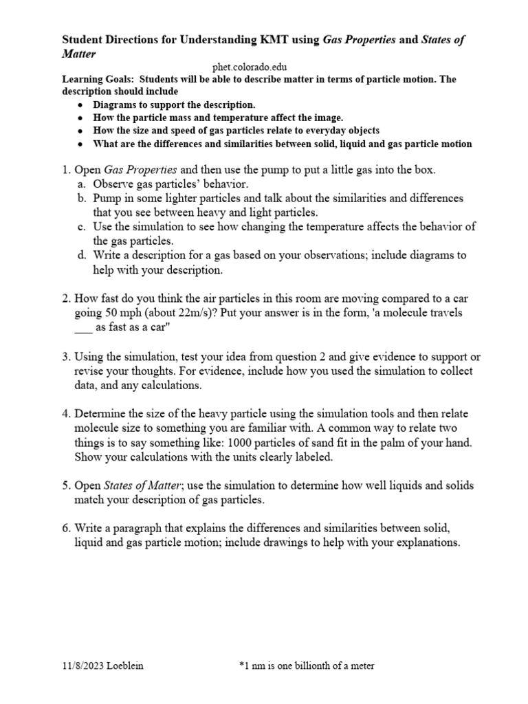 Student Directions For Understanding KMT | PDF
