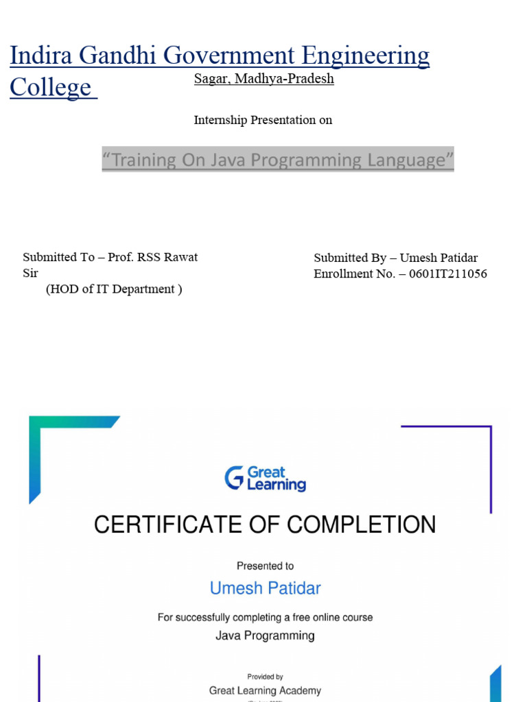 Umesh Patidar PPT On Java Final PPT 011 | PDF | Java (Programming ...