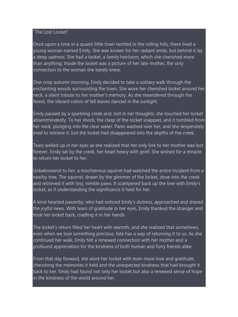 The Lost Locket | PDF