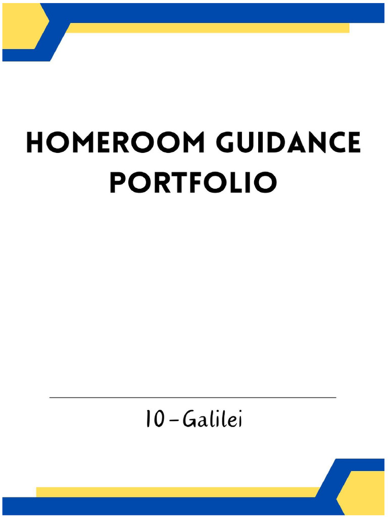 Homeroom Guidance Portfolio (Cover) | PDF
