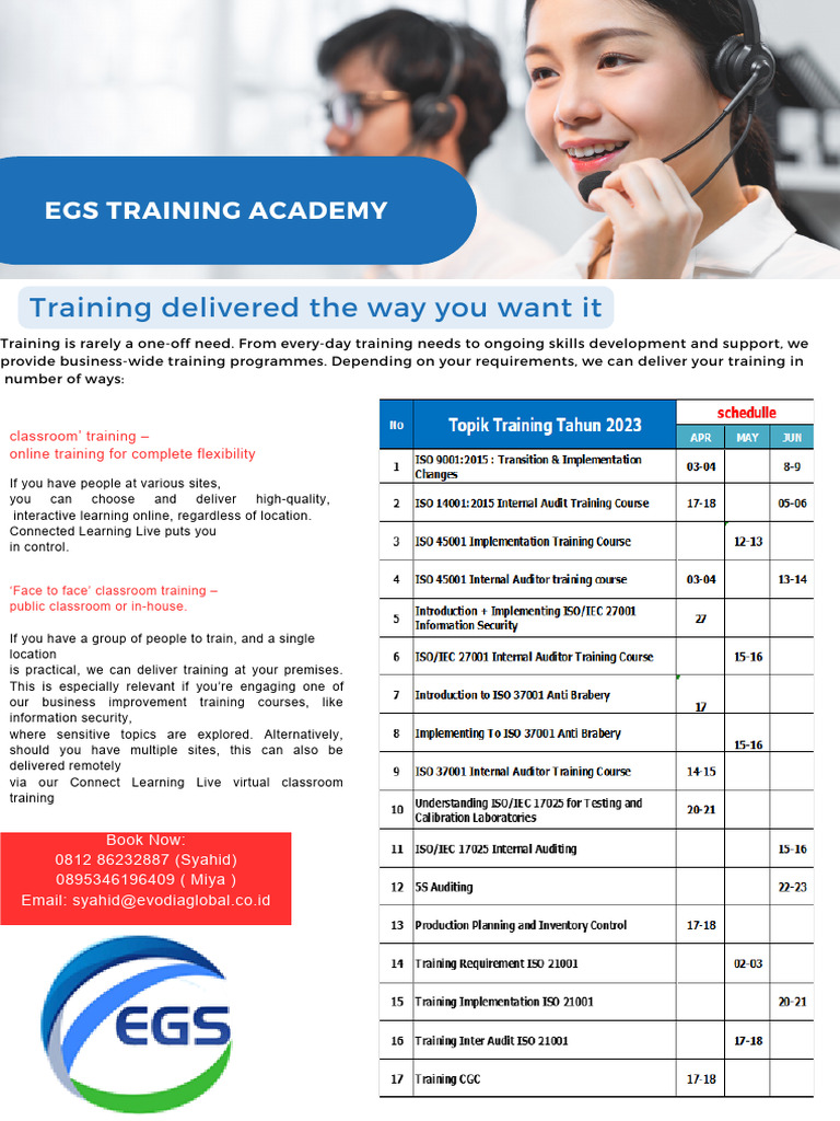 Program Training EGS - 2023 | PDF