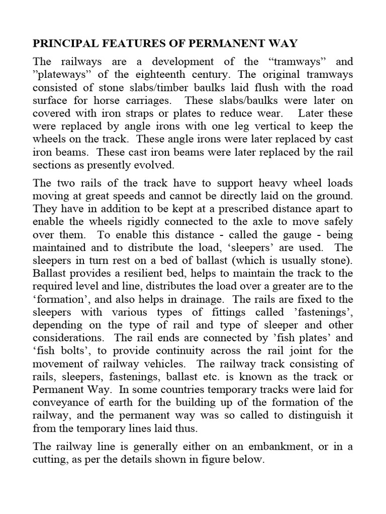 Civil - Principal Features of Permanent Way | PDF | Track Gauge ...