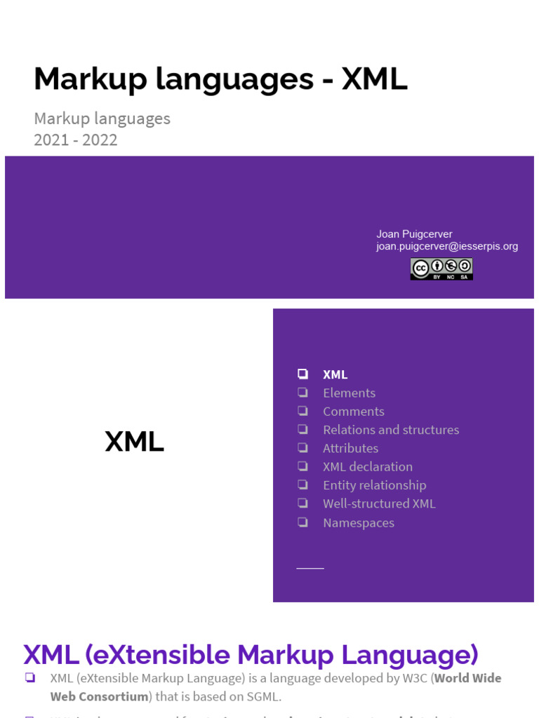 1.1 XML | PDF | Markup Language | Xml