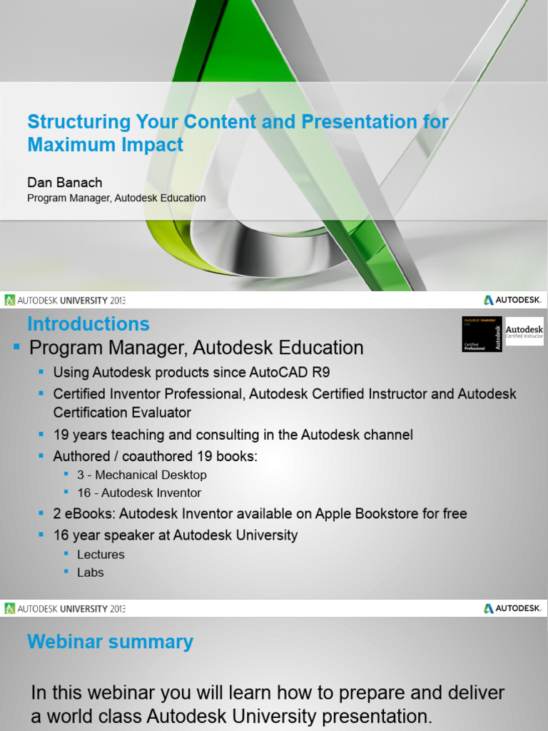 Speaker Webcast Structuring Your Content For Maximum Impact | PDF | Autodesk | Microsoft Power Point