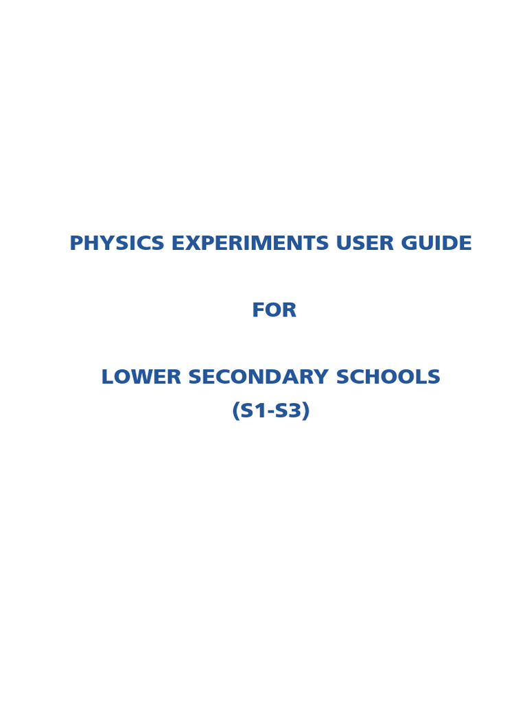 Physics Experiments User Guide - s1-s3 | PDF | Laboratories | Force