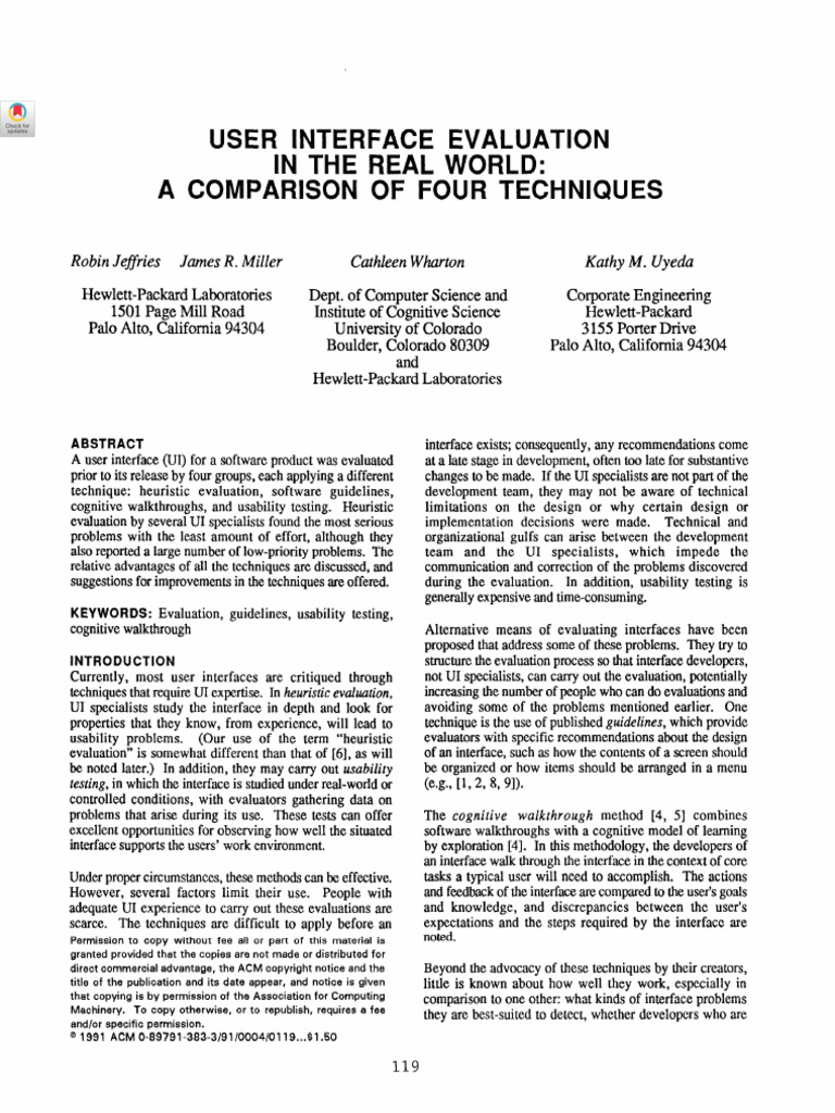 User Interface Evaluation Four Technique Pdf Usability User Interface 8098