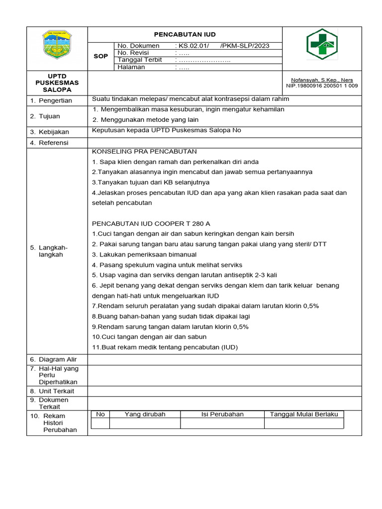 Sop KB Iud SLP | PDF