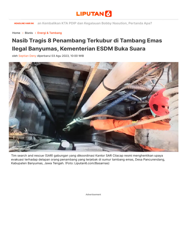 Nasib Tragis 8 Penambang Terkubur Di Tambang Emas Ilegal Banyumas, Kementerian ESDM Buka Suara ...