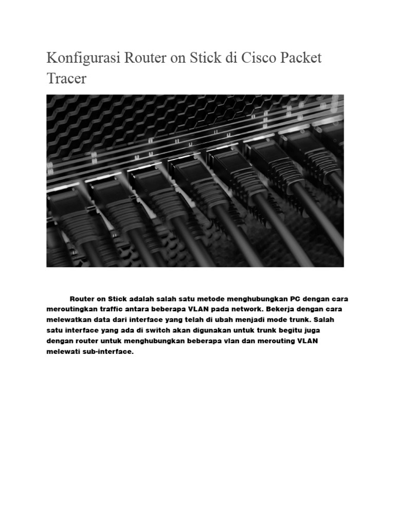 6 Konfigurasi Router On Stick Di Cisco Packet Tracer | PDF